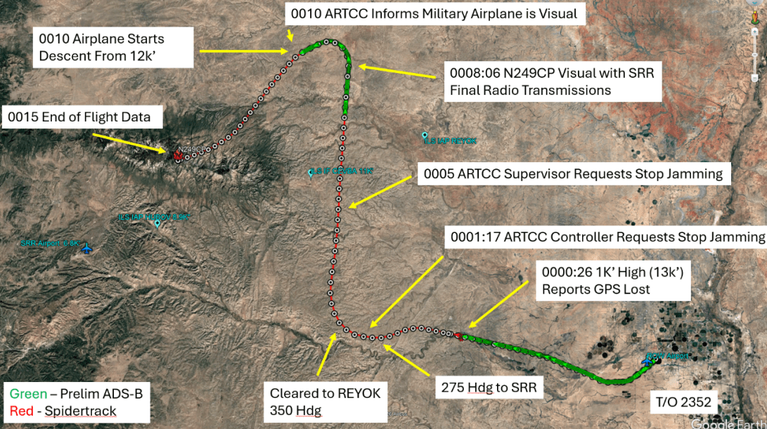 NTSB: GPS Jamming Active Before C90 Accident
